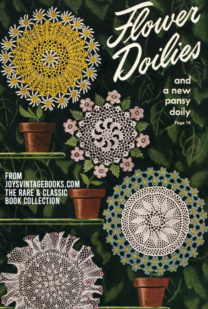 9 Crochet Doily Flower Pattern Published Circa 1950’s: eBook Instant ...